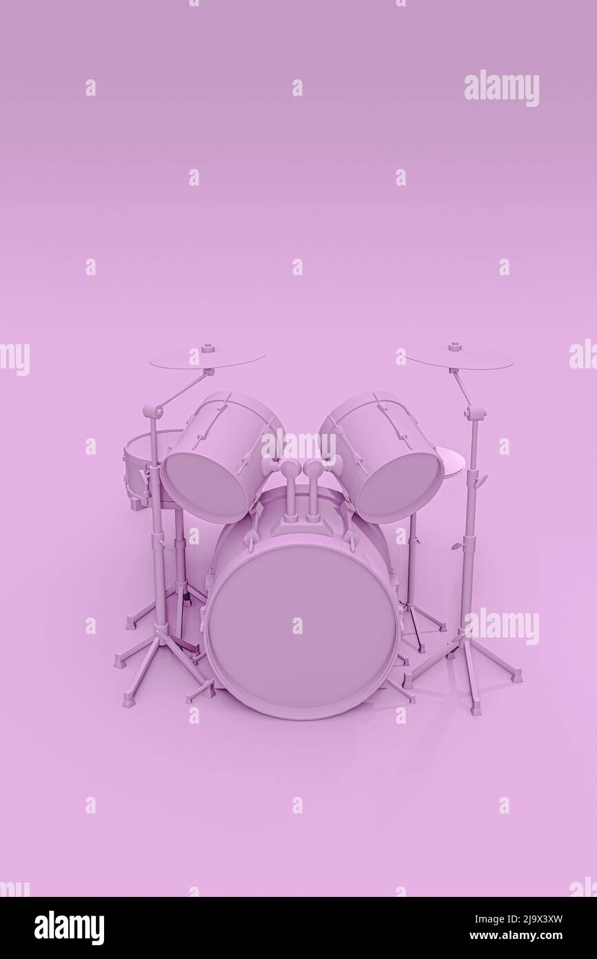 pink drum isolated on pink background 3d illustration Stock Photo - Alamy