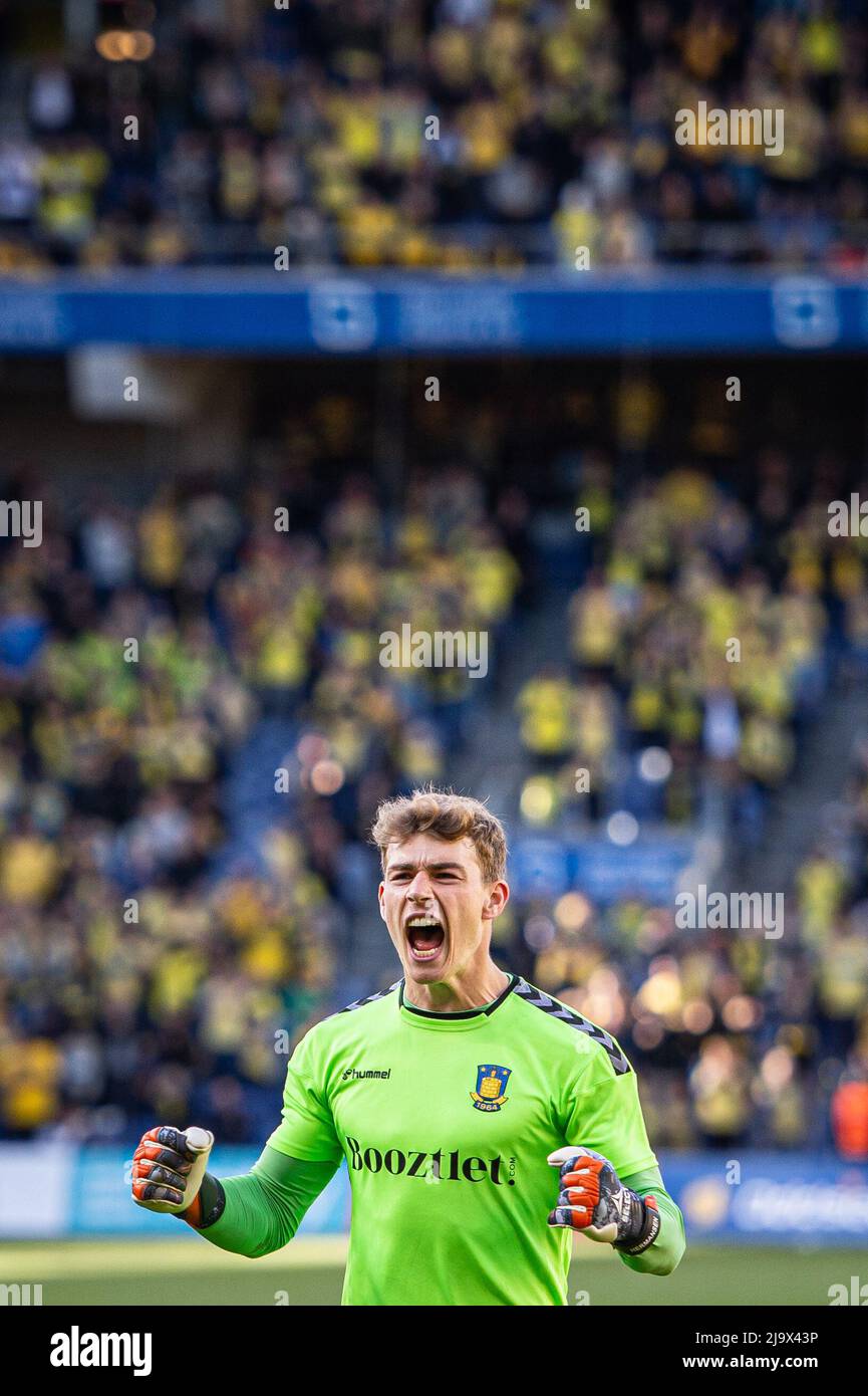 Brondby, Denmark. 22nd, May 2022. Goalkeeper Mads Hermansen (30) of ...