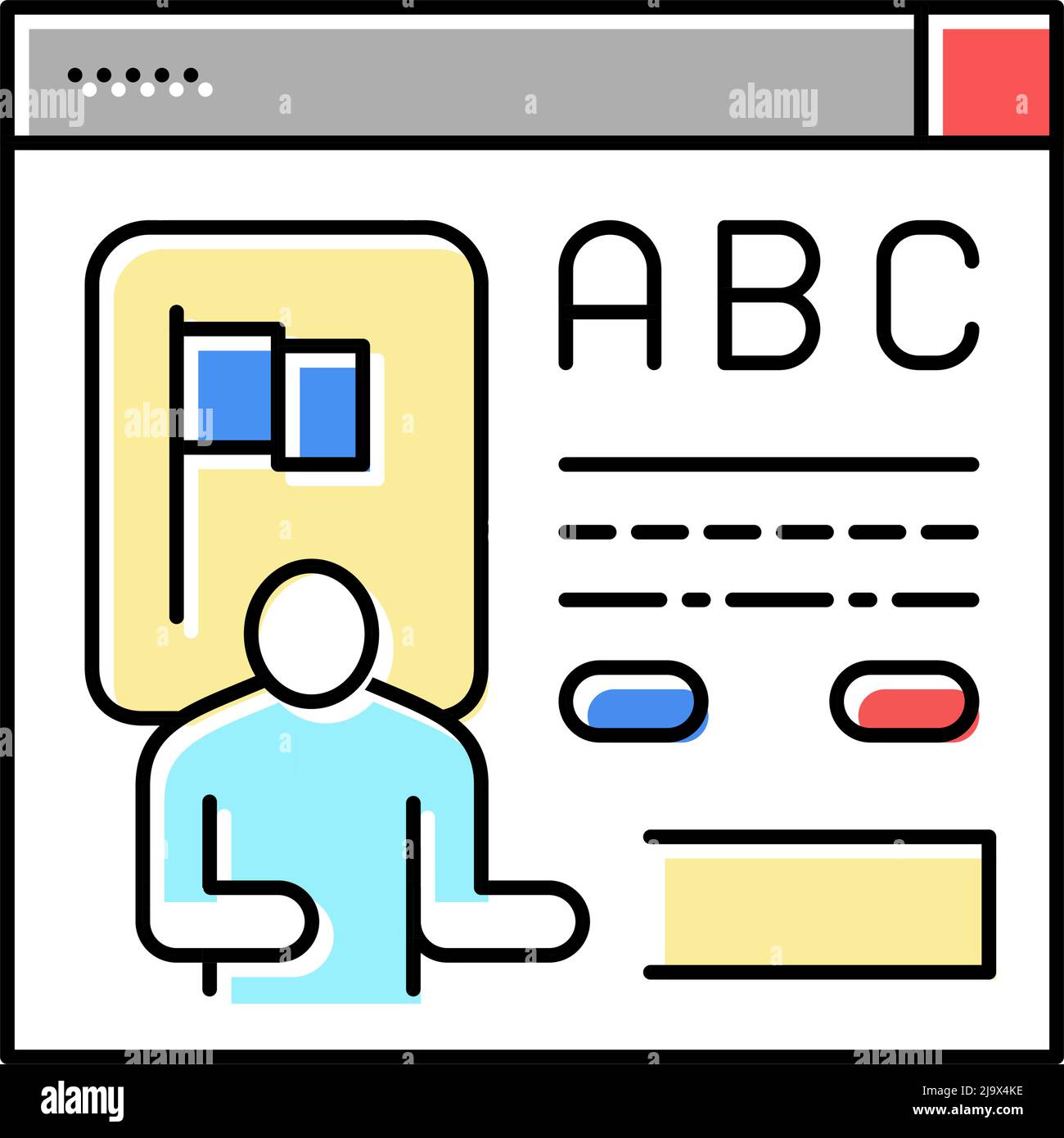 course online english color icon vector illustration Stock Vector Image ...