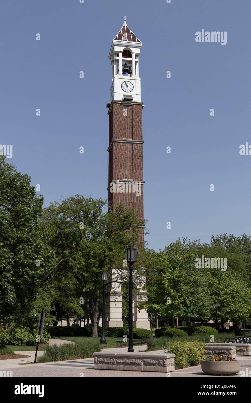 West Lafayette - Circa May 2022: Purdue Bell Tower. The current Bell ...