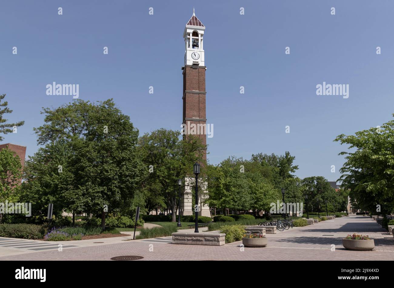 West Lafayette - Circa May 2022: Purdue Bell Tower. The current Bell ...