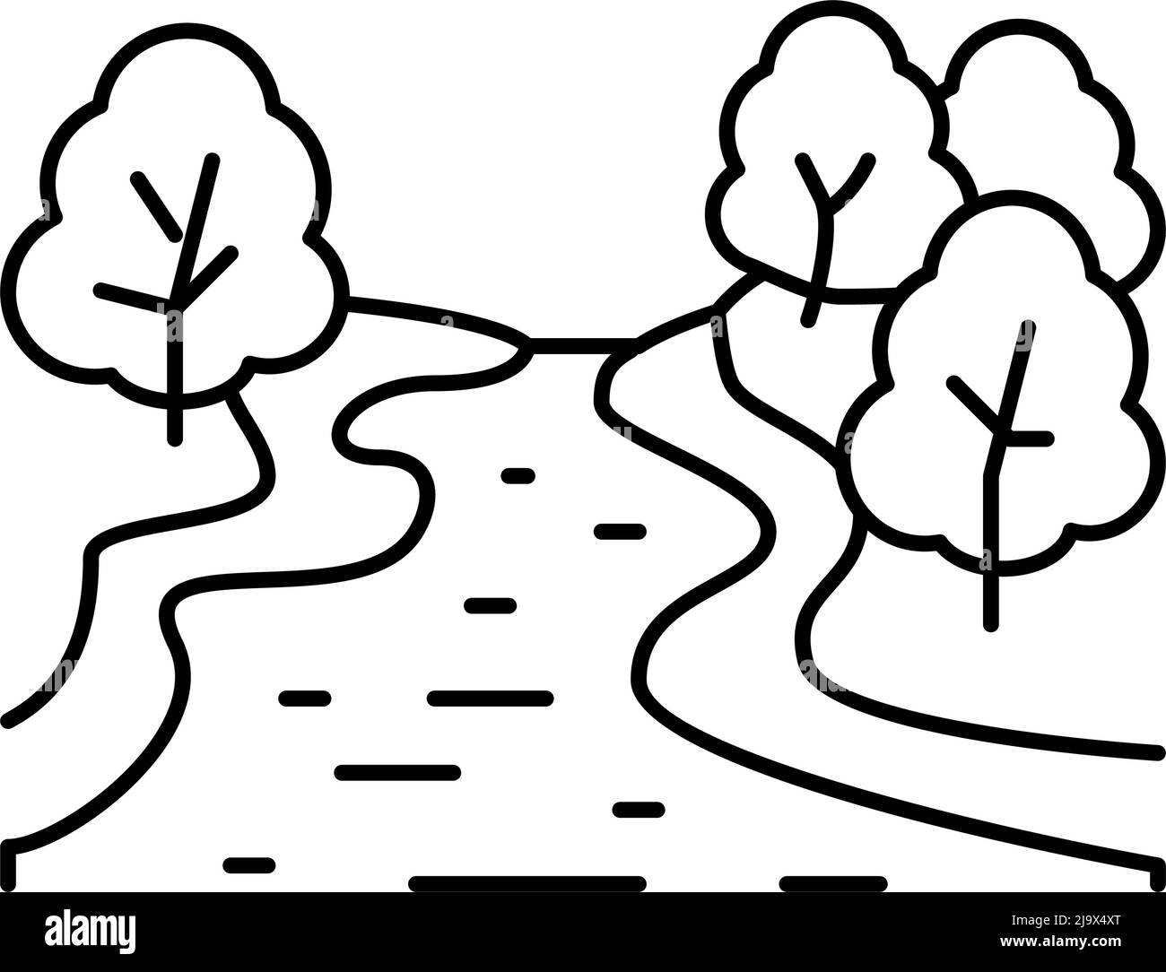 river nature line icon vector illustration Stock Vector Image & Art - Alamy