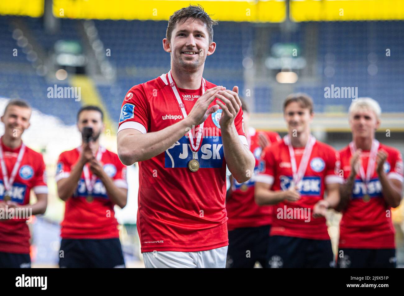 Brondby, Denmark. 22nd, May 2022. Mark Brink of Silkeborg IF is ...