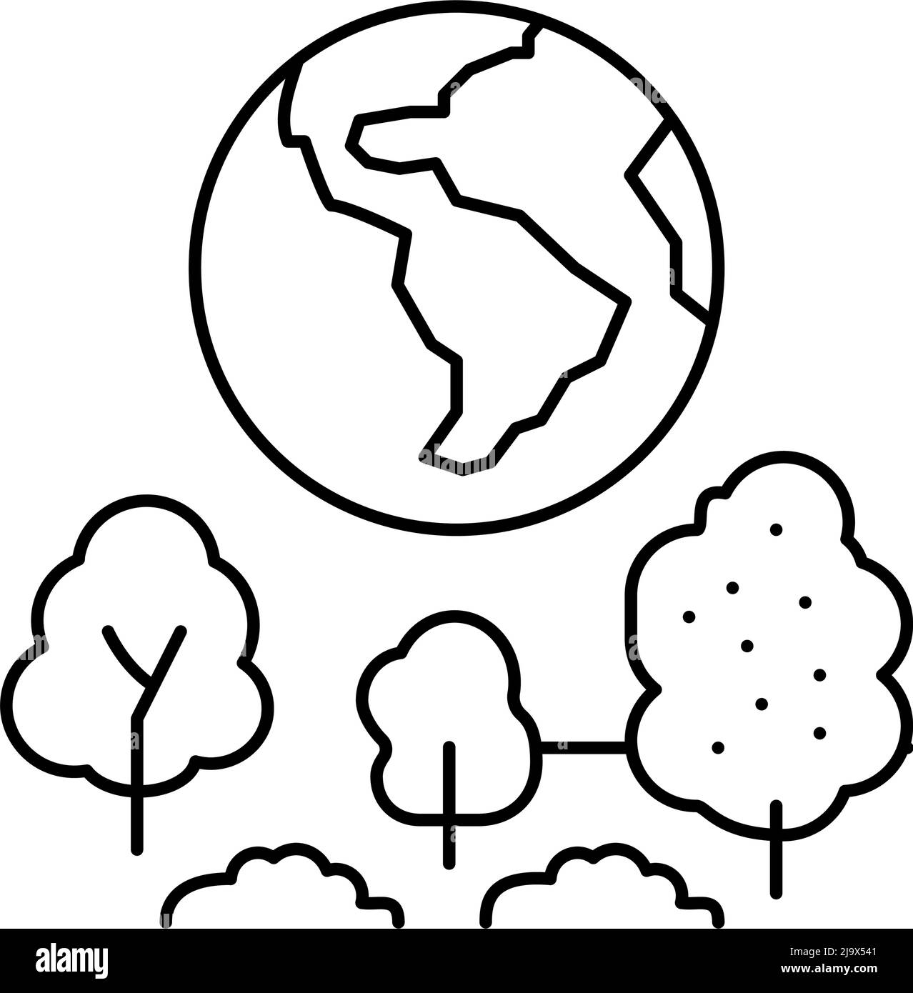 earth environment line icon vector illustration Stock Vector Image ...
