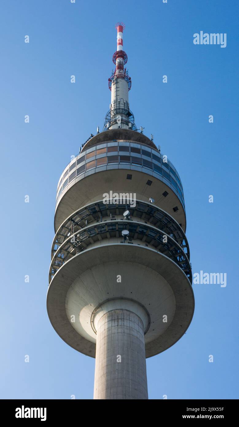 Aerial view of olympiapark and the olympiaturm olympic tower munich hi-res stock photography and ...