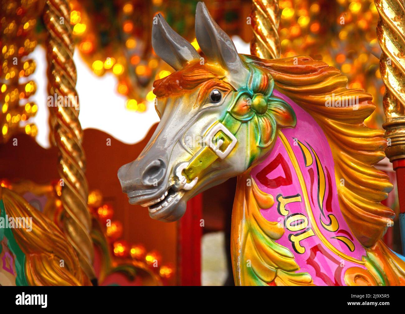 A Traditional Horse on a Fun Fair Carousel Ride Stock Photo - Alamy