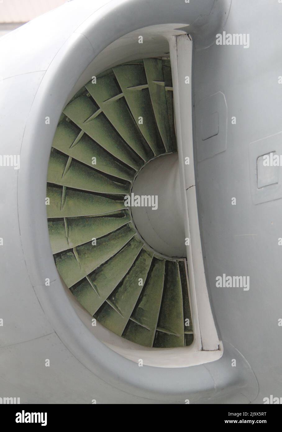 The Intake and Turbine Blades of an Aircraft Jet Engine Stock Photo - Alamy