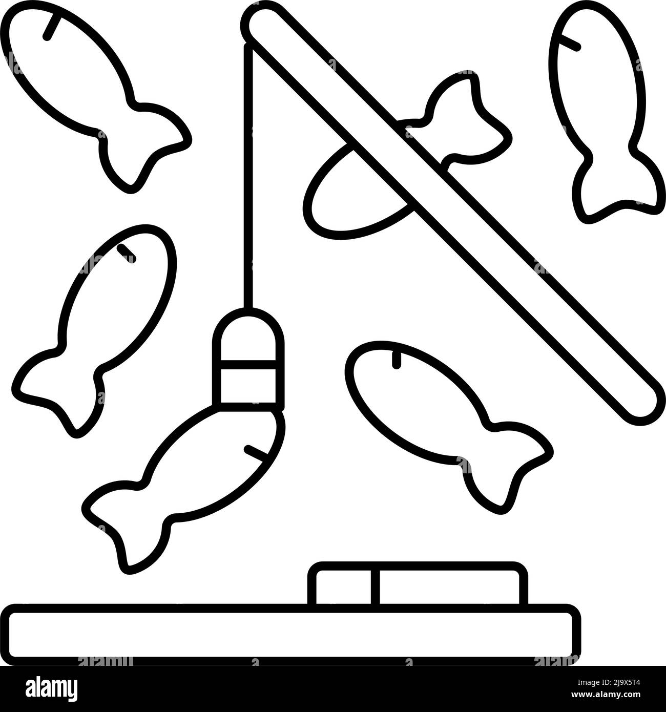 fishing magnetic game line icon vector illustration Stock Vector Image ...