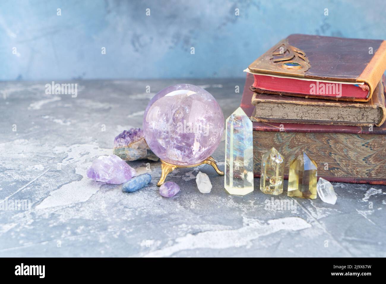 Healing crystals concept Stock Photo - Alamy