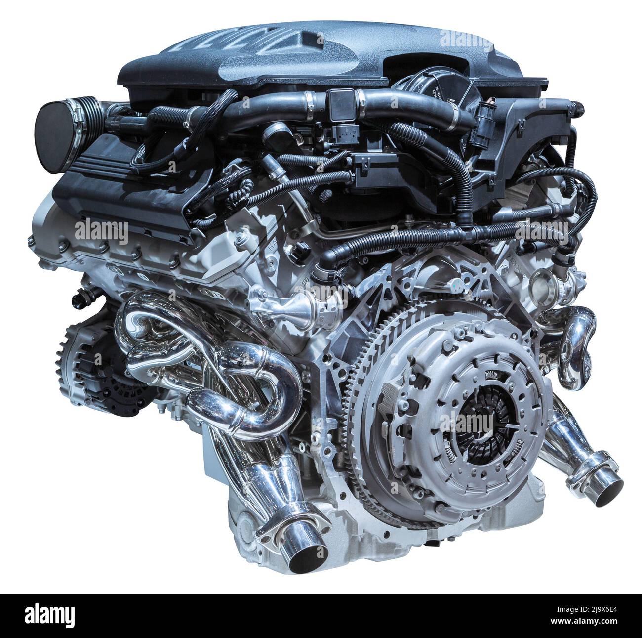 modern car engine isolated on white background Stock Photo - Alamy