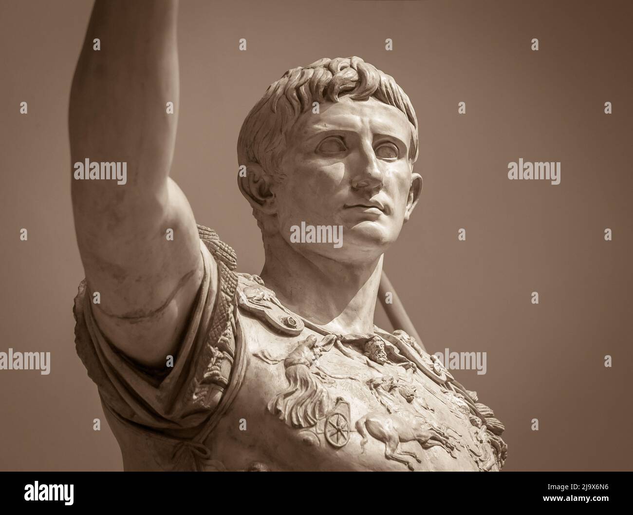 Statue of Roman Emperor Augustus on the via dei Fori Imperiali Stock ...