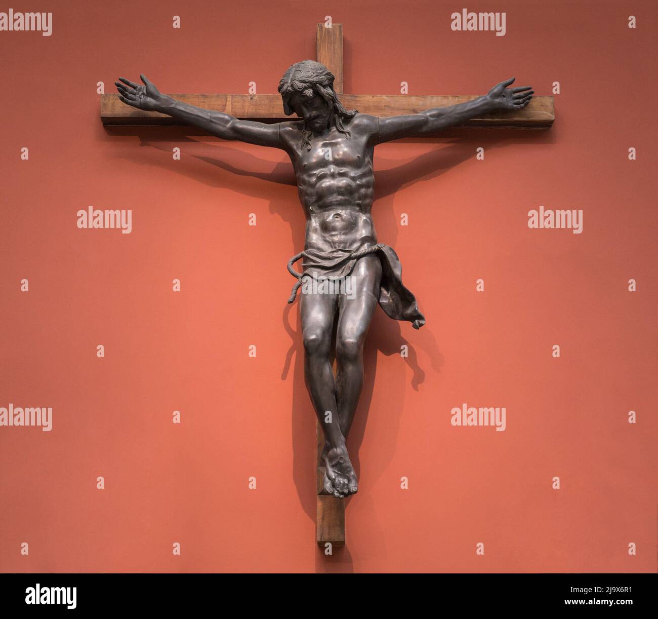 Cross of Jesus Christ on wall Stock Photo - Alamy