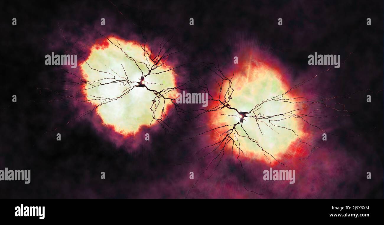 Synapse connections. Structure that permits a neuron (or nerve cell) to ...