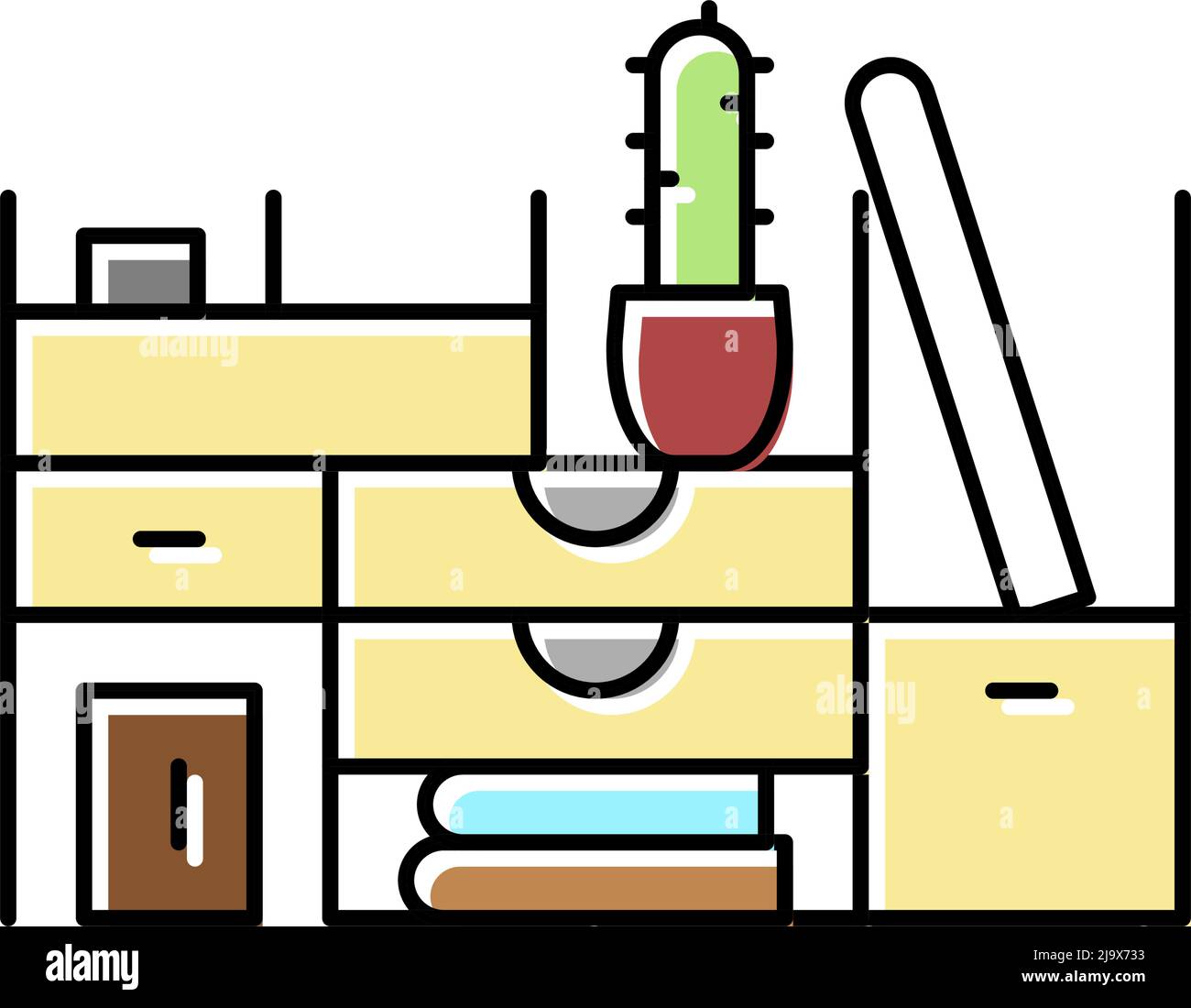 desktop organizer color icon vector illustration Stock Vector Image ...