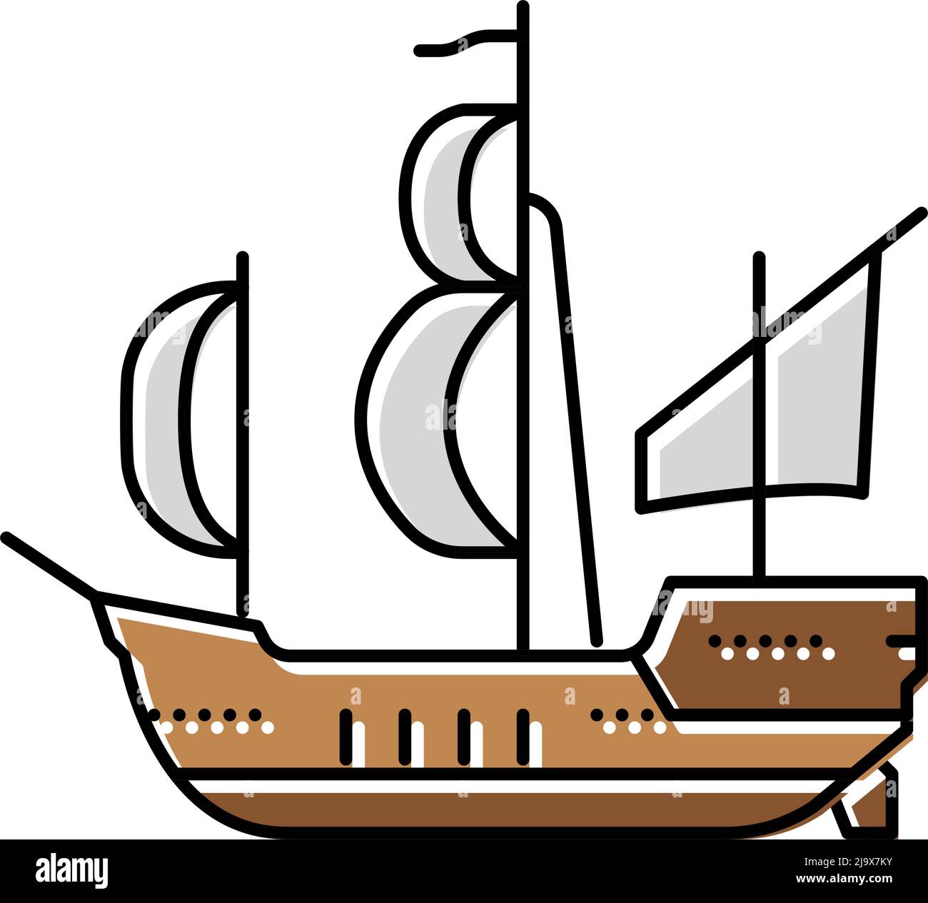 ship medieval color icon vector illustration Stock Vector Image & Art ...