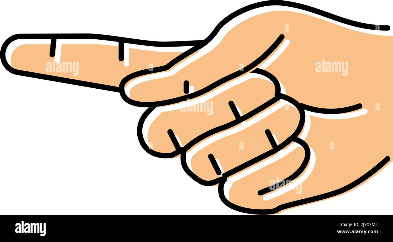 pointer hand gesture color icon vector illustration Stock Vector Image ...