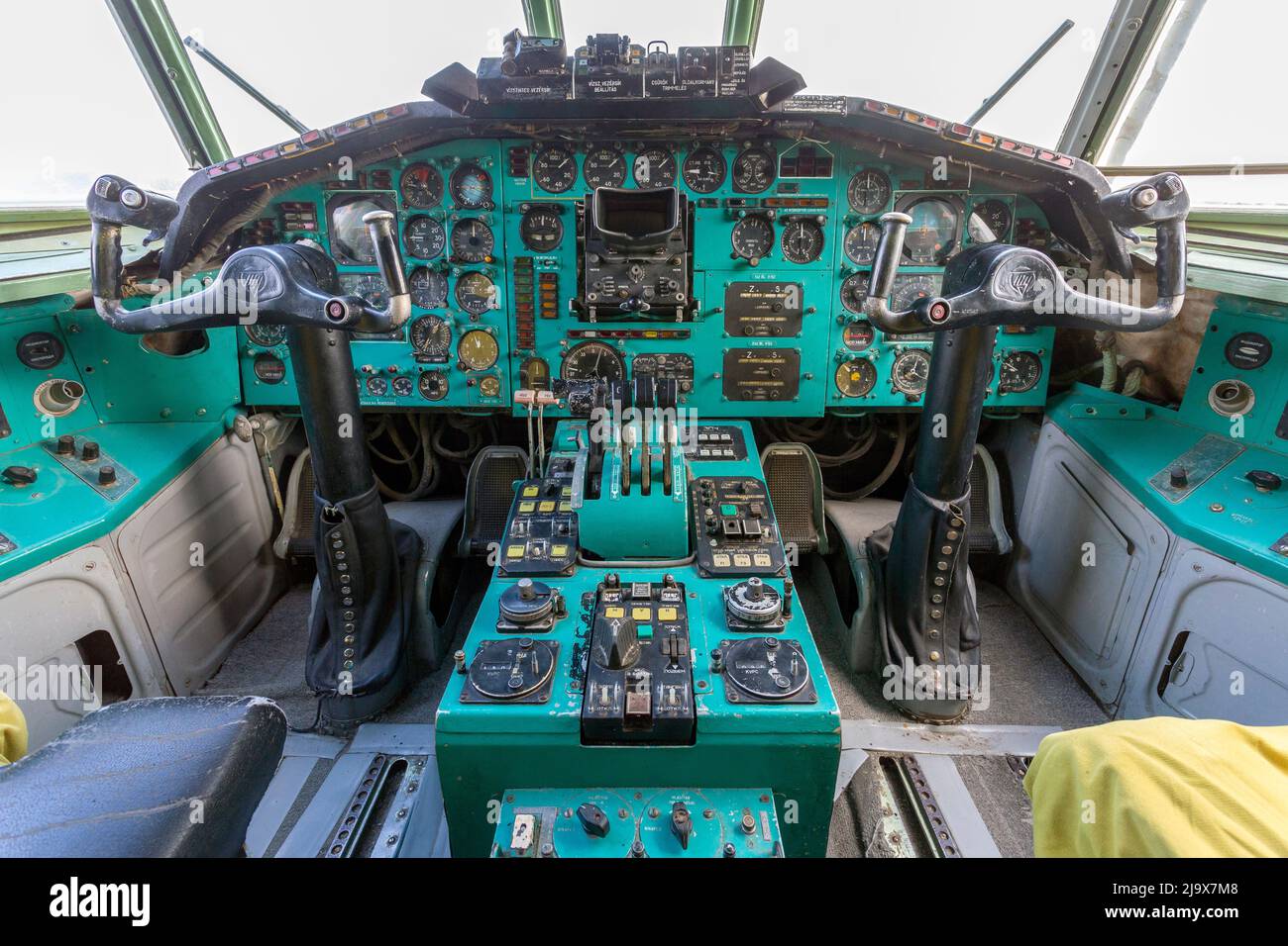 Budapest, Hungary - 09 02 2021: Cockpit of the Tupolev Tu-154B at the ...