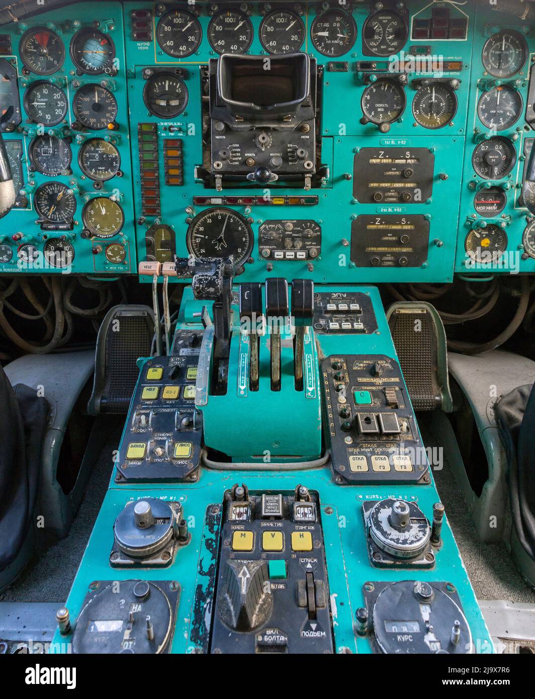 Budapest, Hungary - 09 02 2021: Cockpit of the Tupolev Tu-154B at the ...