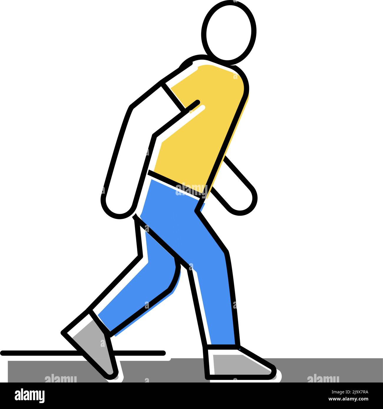 walk people color icon vector illustration Stock Vector Image & Art - Alamy
