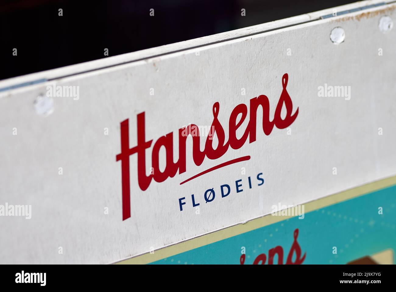 Hansens Flødeis ("Hansen's Ice Cream", Danish ice cream brand), sign ...