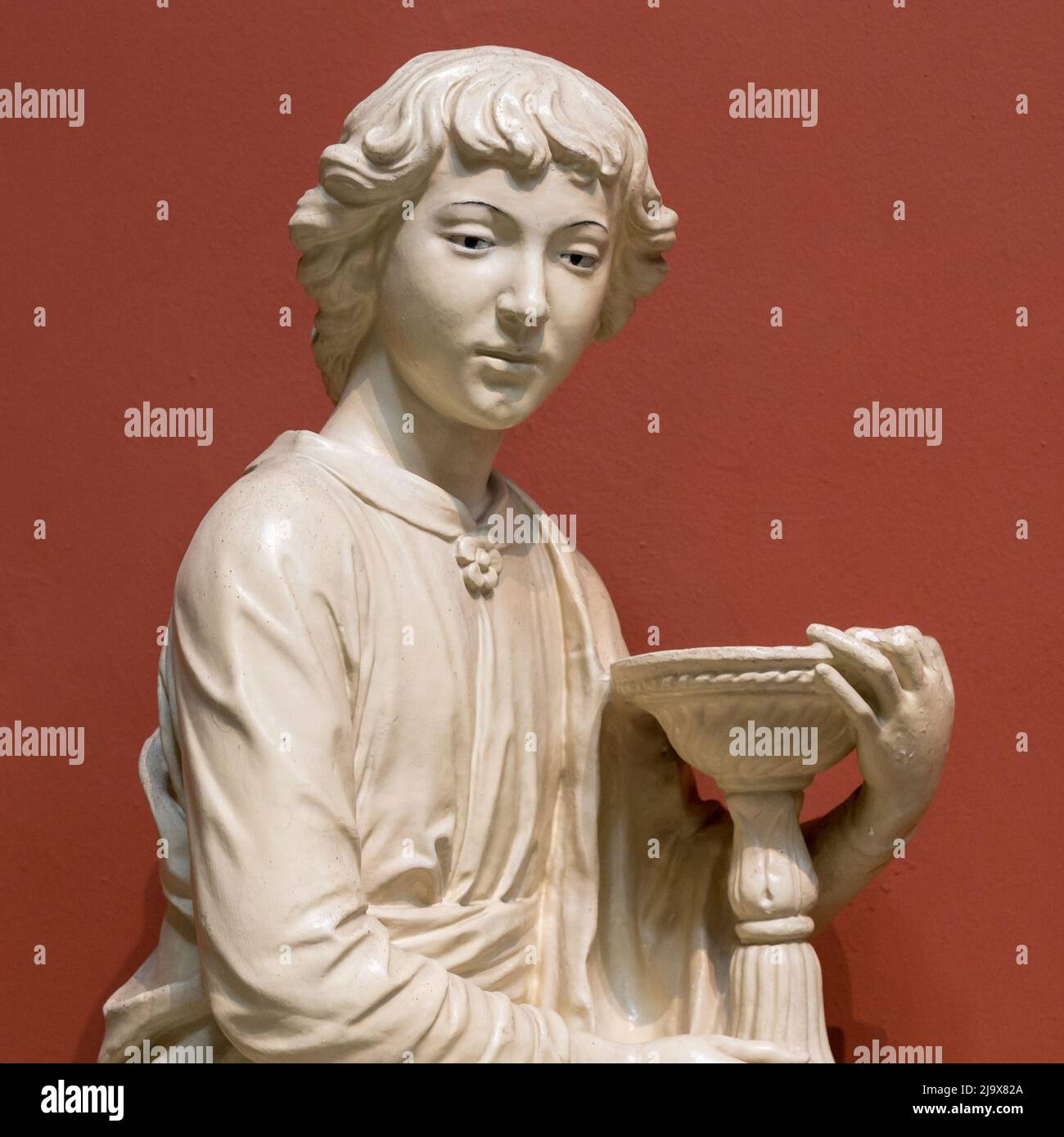 Ancient marble statue of a boy with vase Stock Photo - Alamy