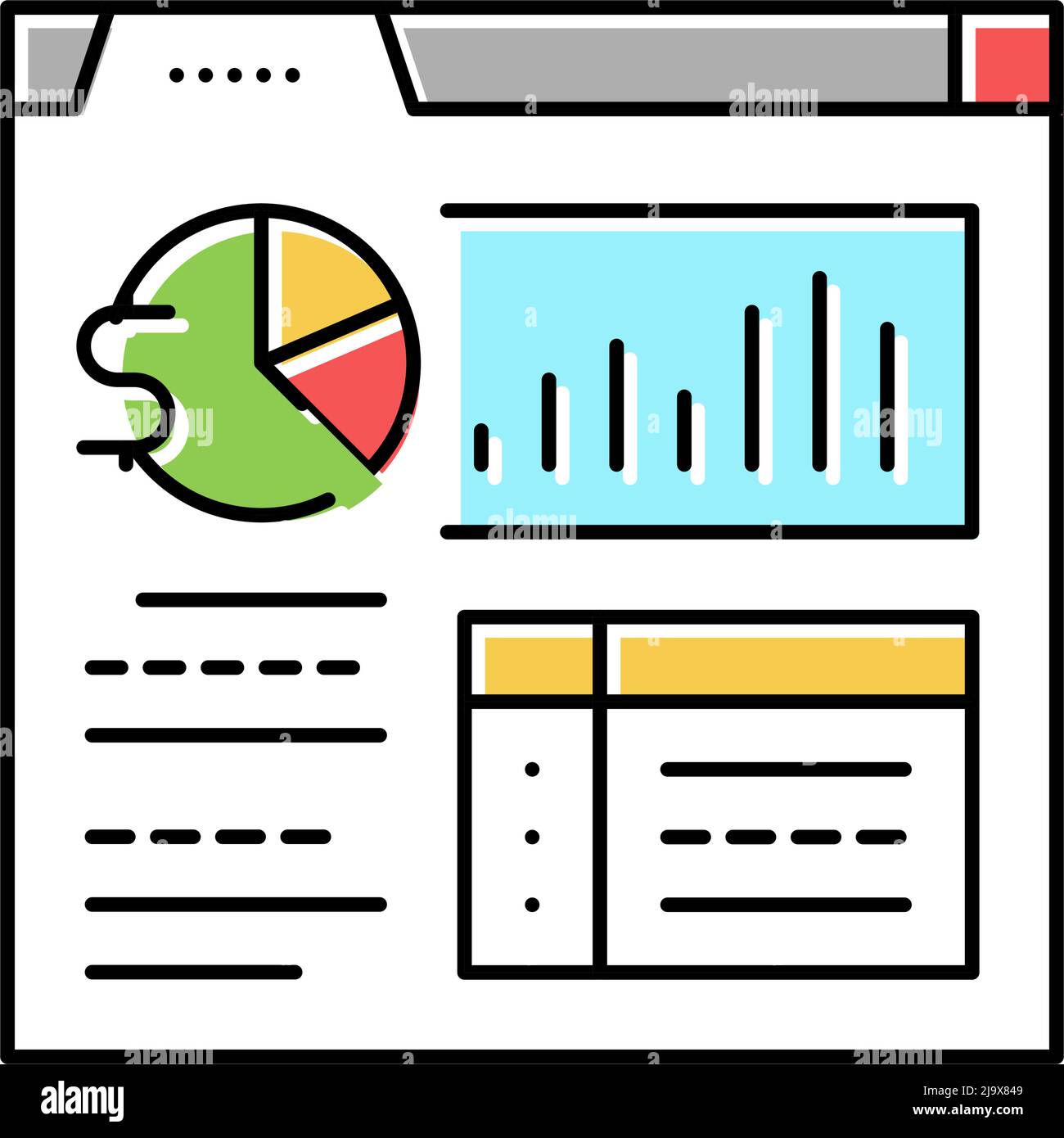sales report color icon vector illustration Stock Vector Image & Art ...