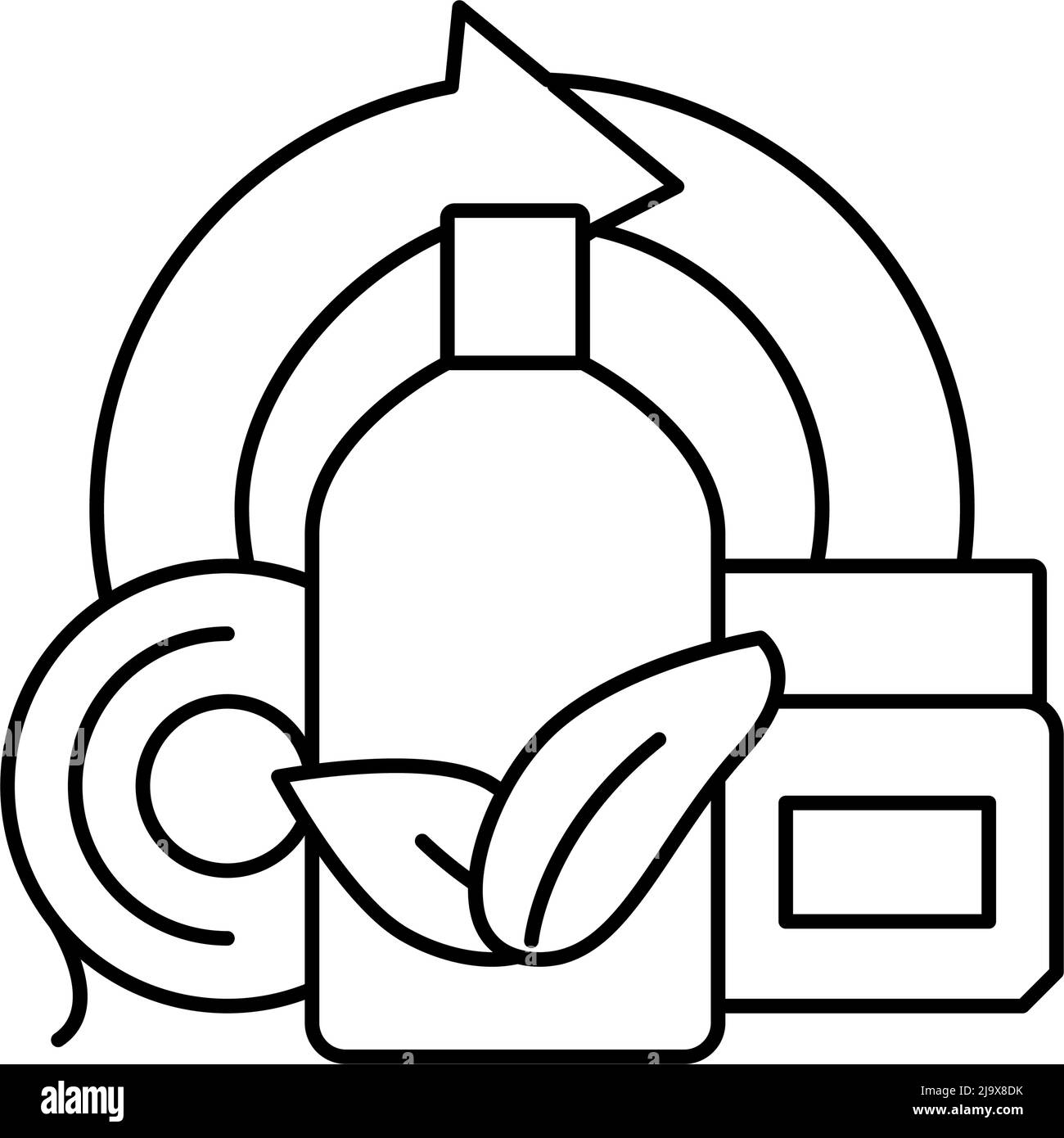 eco plastic line icon vector illustration Stock Vector Image & Art - Alamy