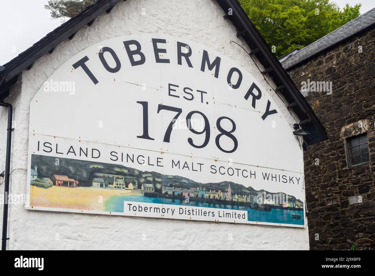 13.05.2022 Tobermory, Isle of Mull, Scotland, UK. Tobermory distillery ...