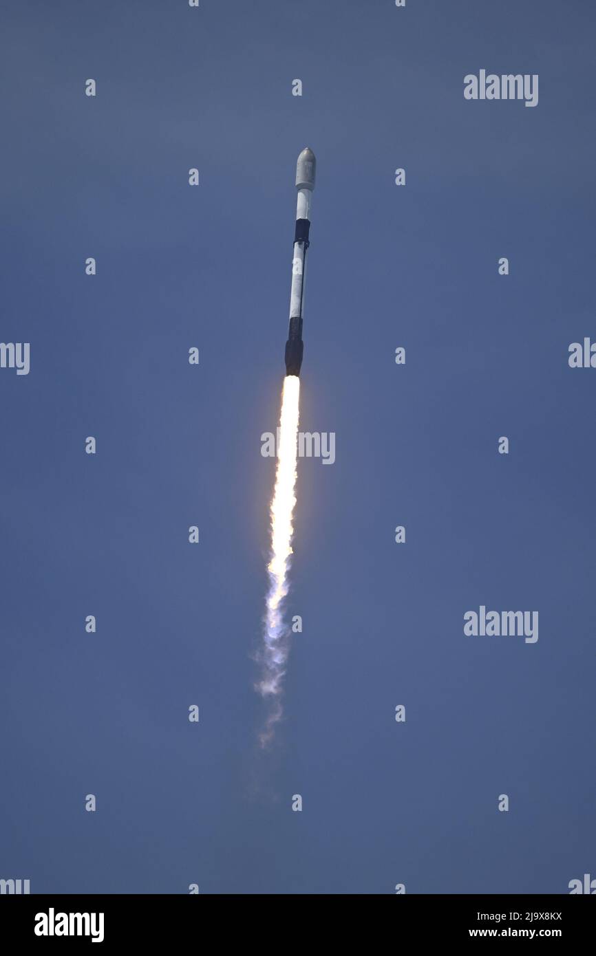 A SpaceX Falcon 8 rocket launches the Transporter 5 payload into sun ...