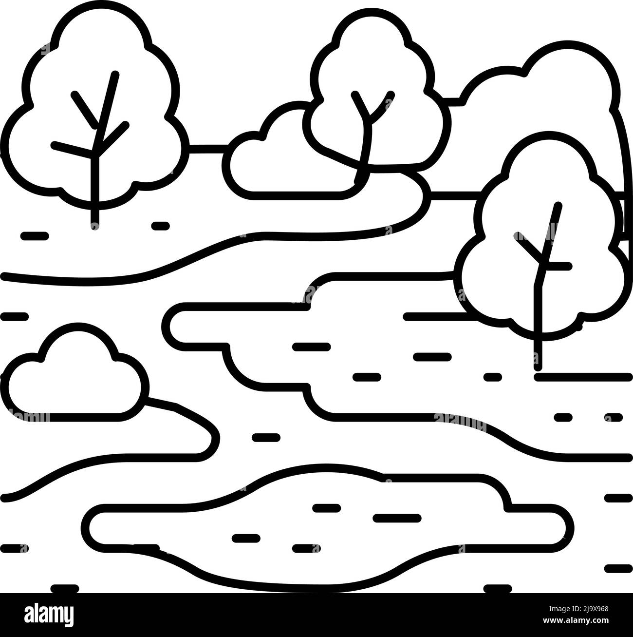 Swamp reservoir Stock Vector Images - Alamy