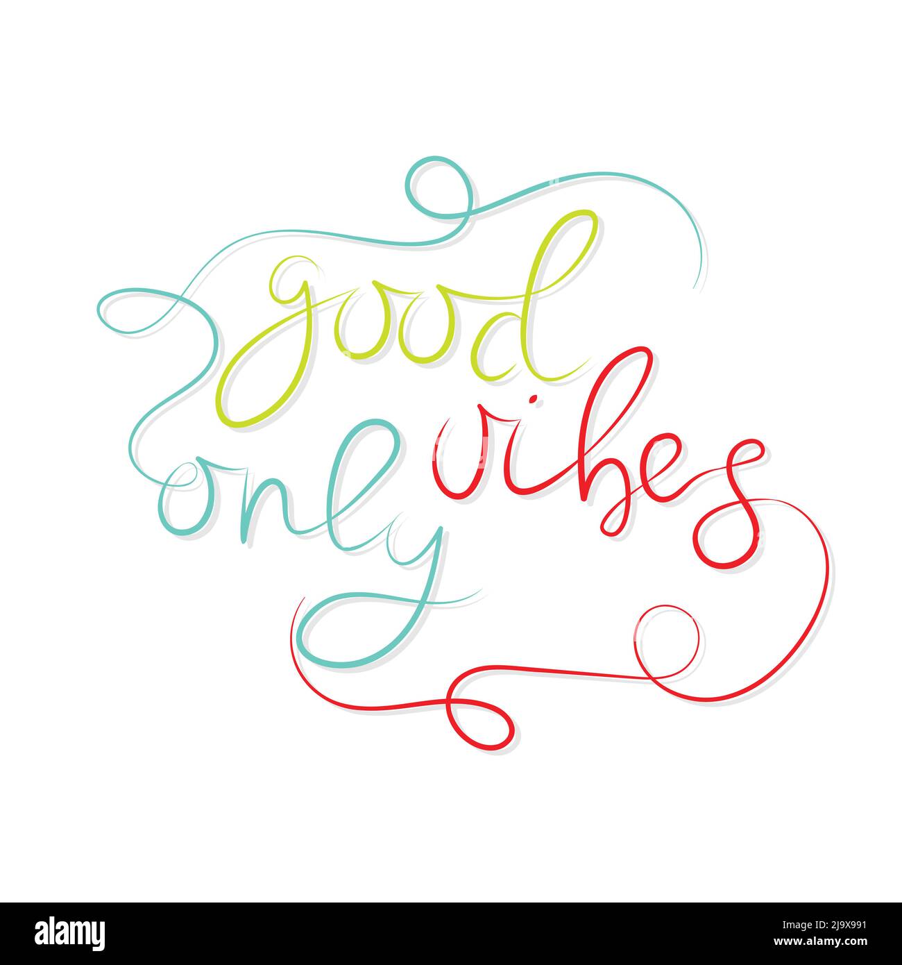 Good vibes hand draw color text Stock Vector Image & Art - Alamy