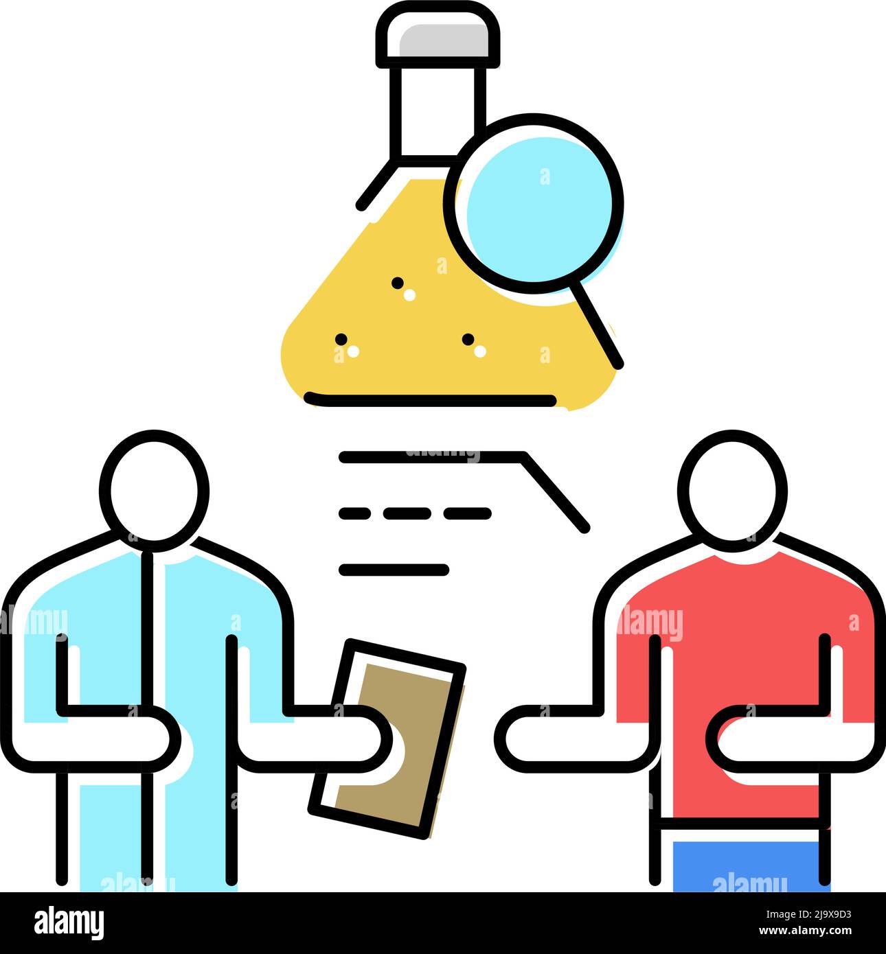 medical review officer examination mro color icon vector illustration ...