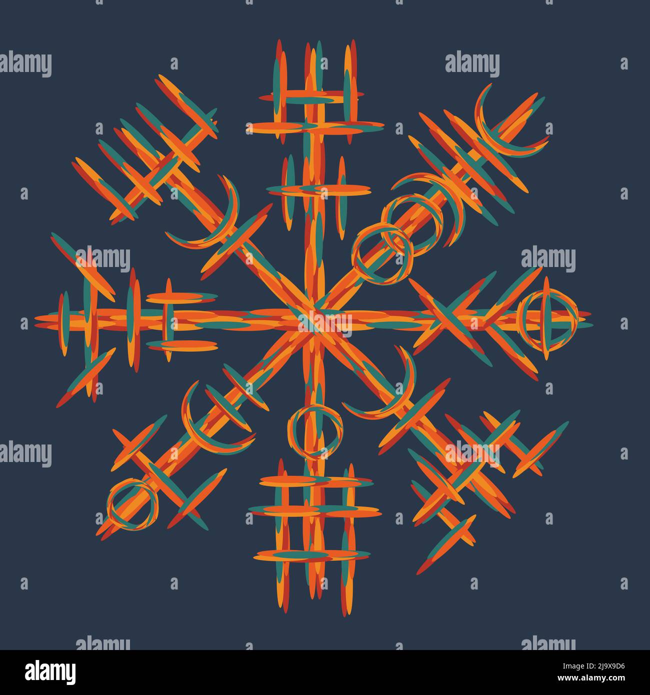 Norse viking color grunge symbol Stock Vector Image & Art - Alamy