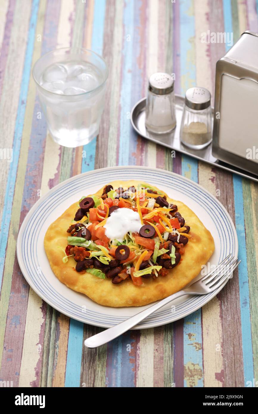 navajo taco, native american fry bread Stock Photo - Alamy