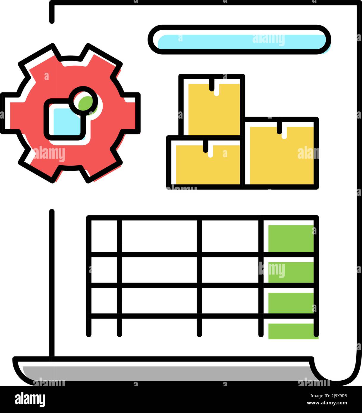 inventory adjustment report color icon vector illustration Stock Vector ...