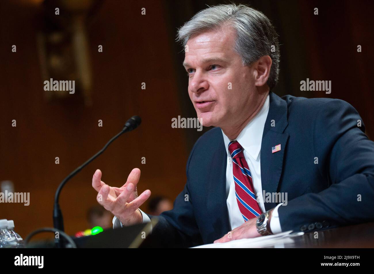 Director of the Federal Bureau of Investigation Christopher speaks ...