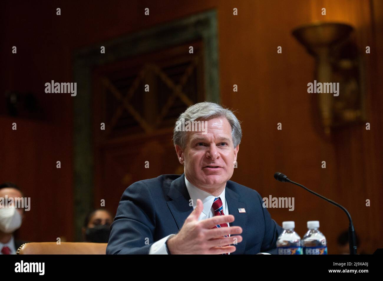 Director of the Federal Bureau of Investigation Christopher speaks ...