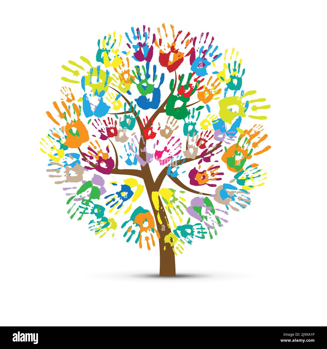 Finger paint hand parent and child Cut Out Stock Images & Pictures - Alamy