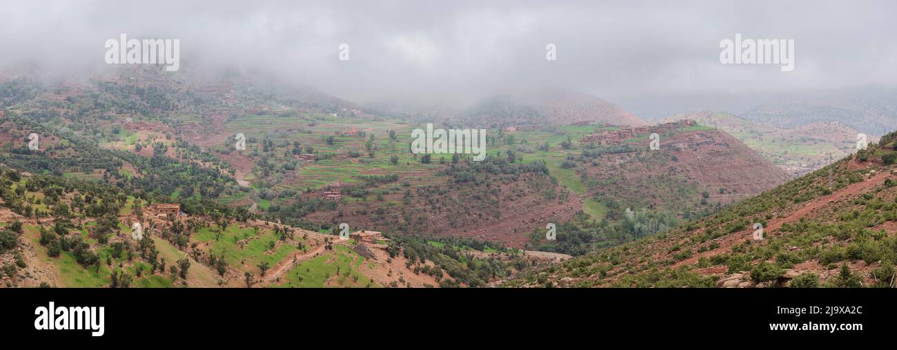 typical agricultural mountain landscape, Ait Blal, azilal province ...