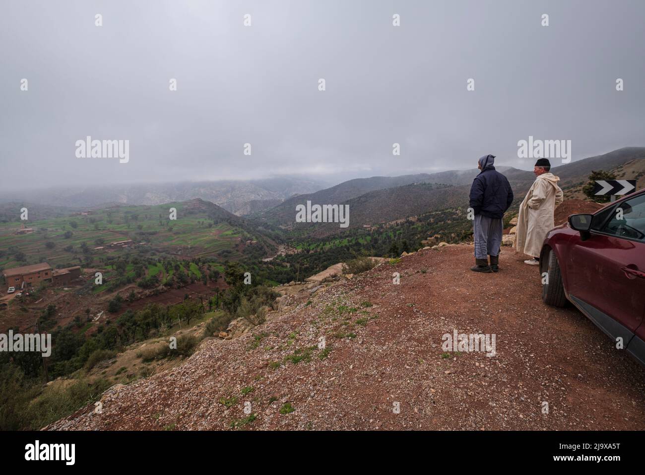 typical agricultural mountain landscape, Ait Blal, azilal province ...