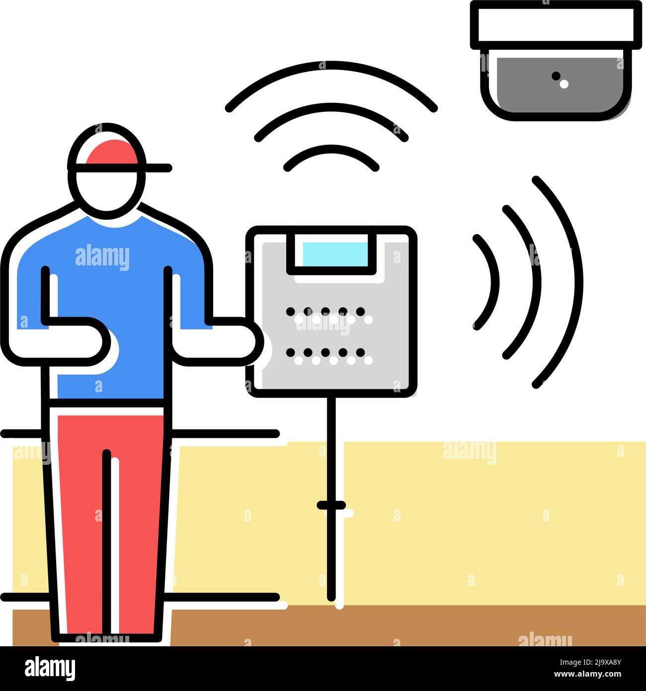 smart home device installation color icon vector illustration Stock ...