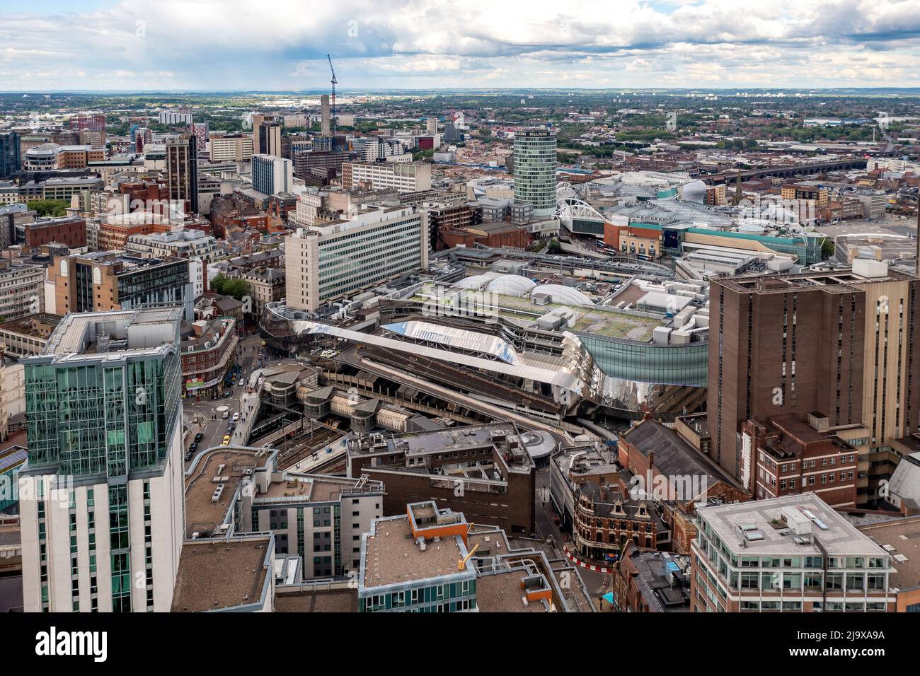 BIRMINGHAM, UK - MAY 24, 2022. An aerial view of Birmingham New Street ...