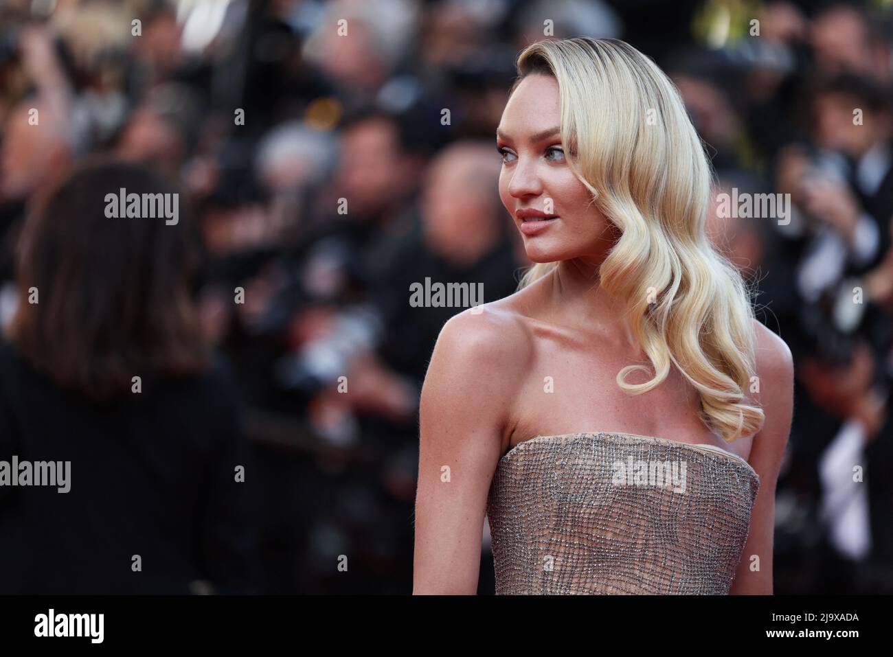 Candice Swanepoel attends the screening of "Elvis" during the 75th ...