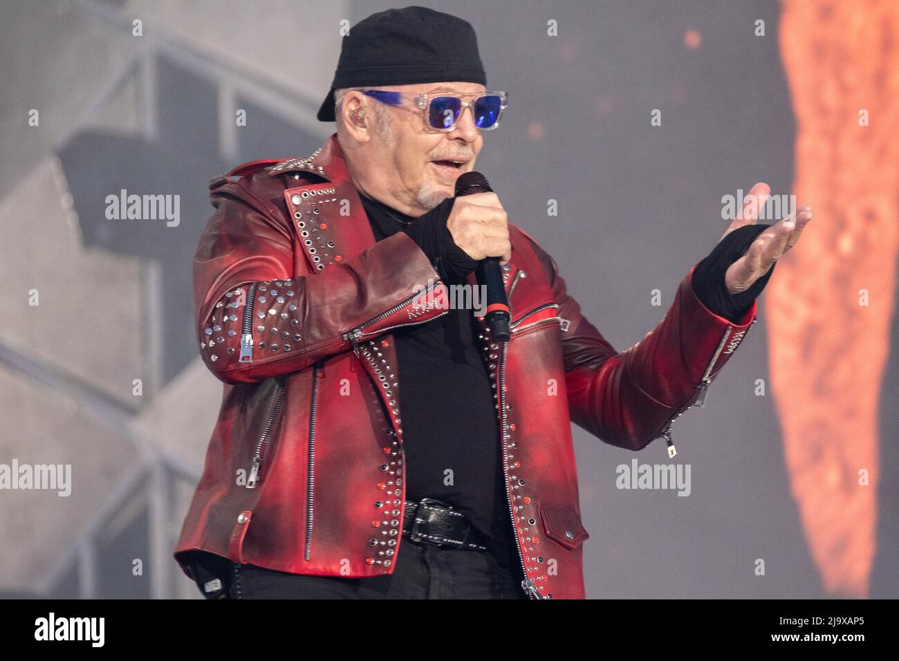 Milan, Italy. 24th May 2022. Italian singer Vasco Rossi during his live ...