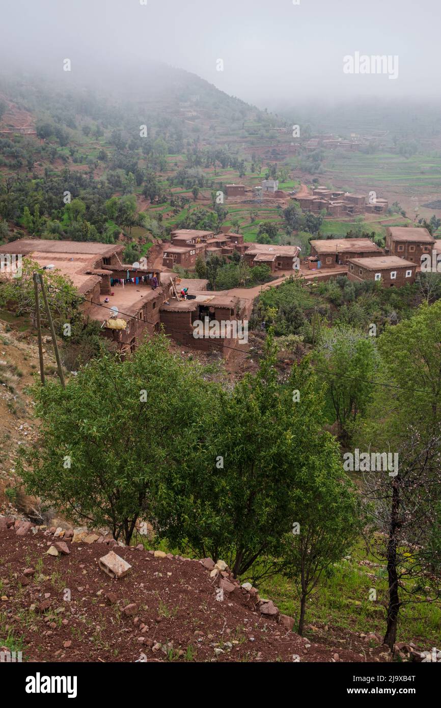 typical agricultural mountain landscape, Ait Blal, azilal province ...