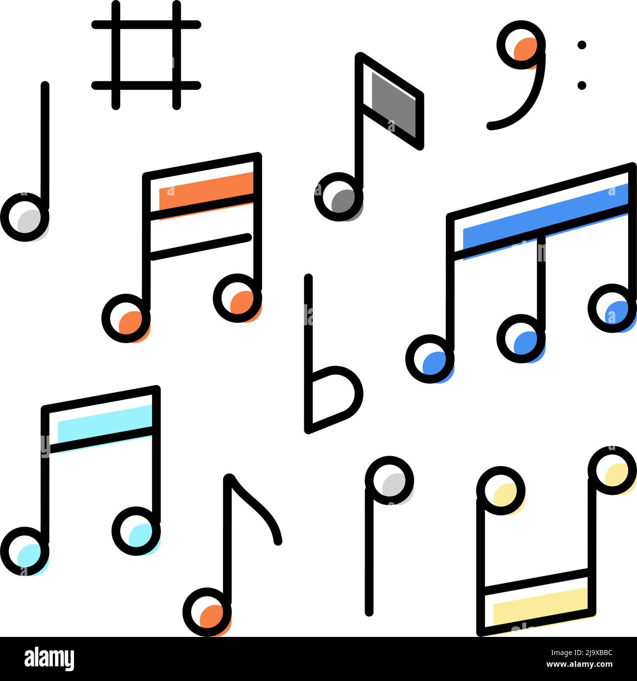 note music color icon vector illustration Stock Vector Image & Art - Alamy