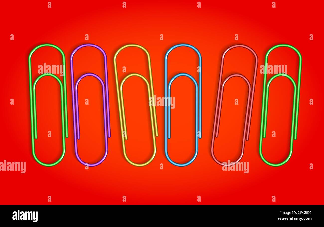 Chain of paper clips Stock Vector Images - Alamy