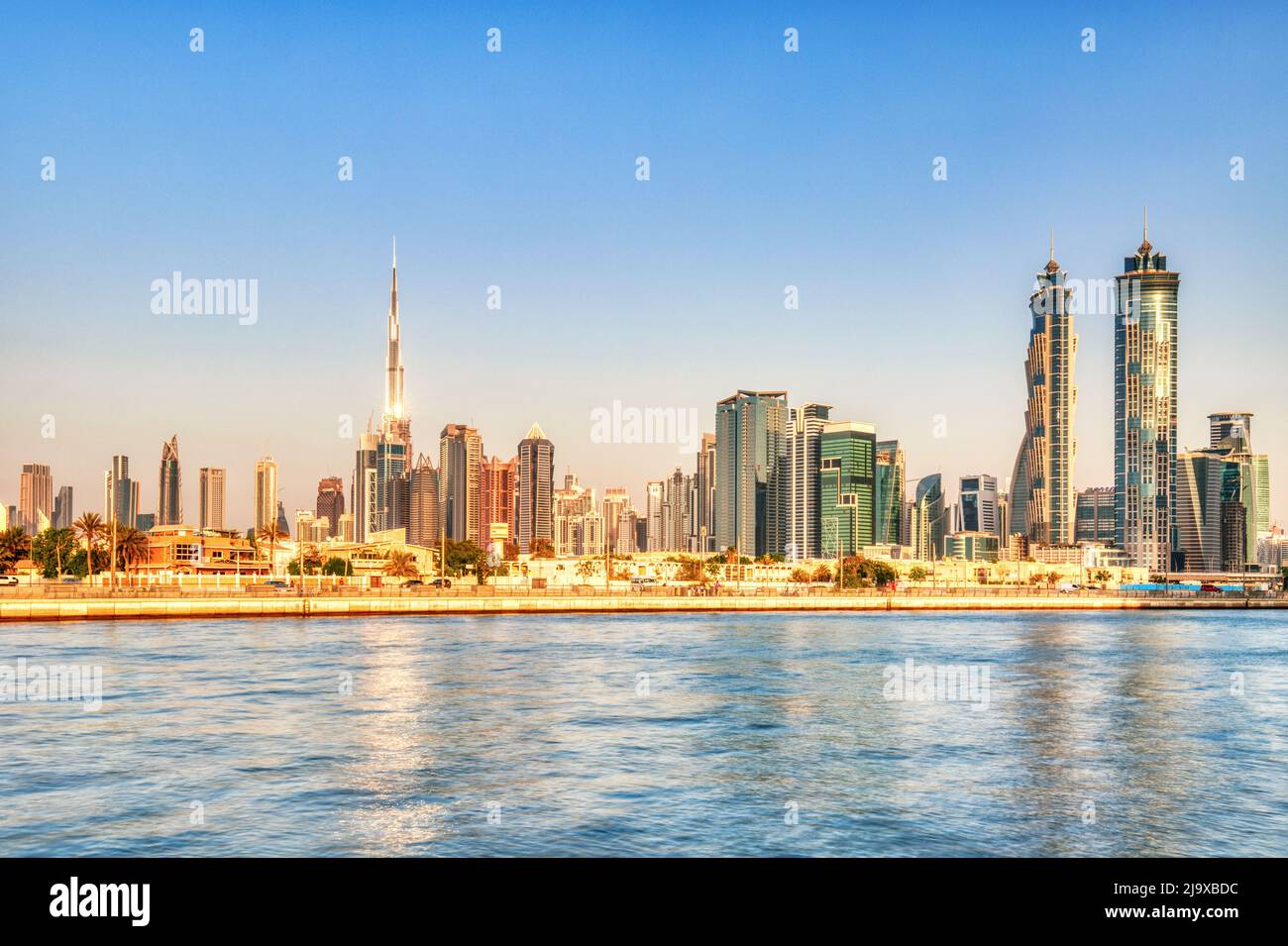 Dubai Skyline at Sunset, United Arab Emirates, Middle East Stock Photo ...