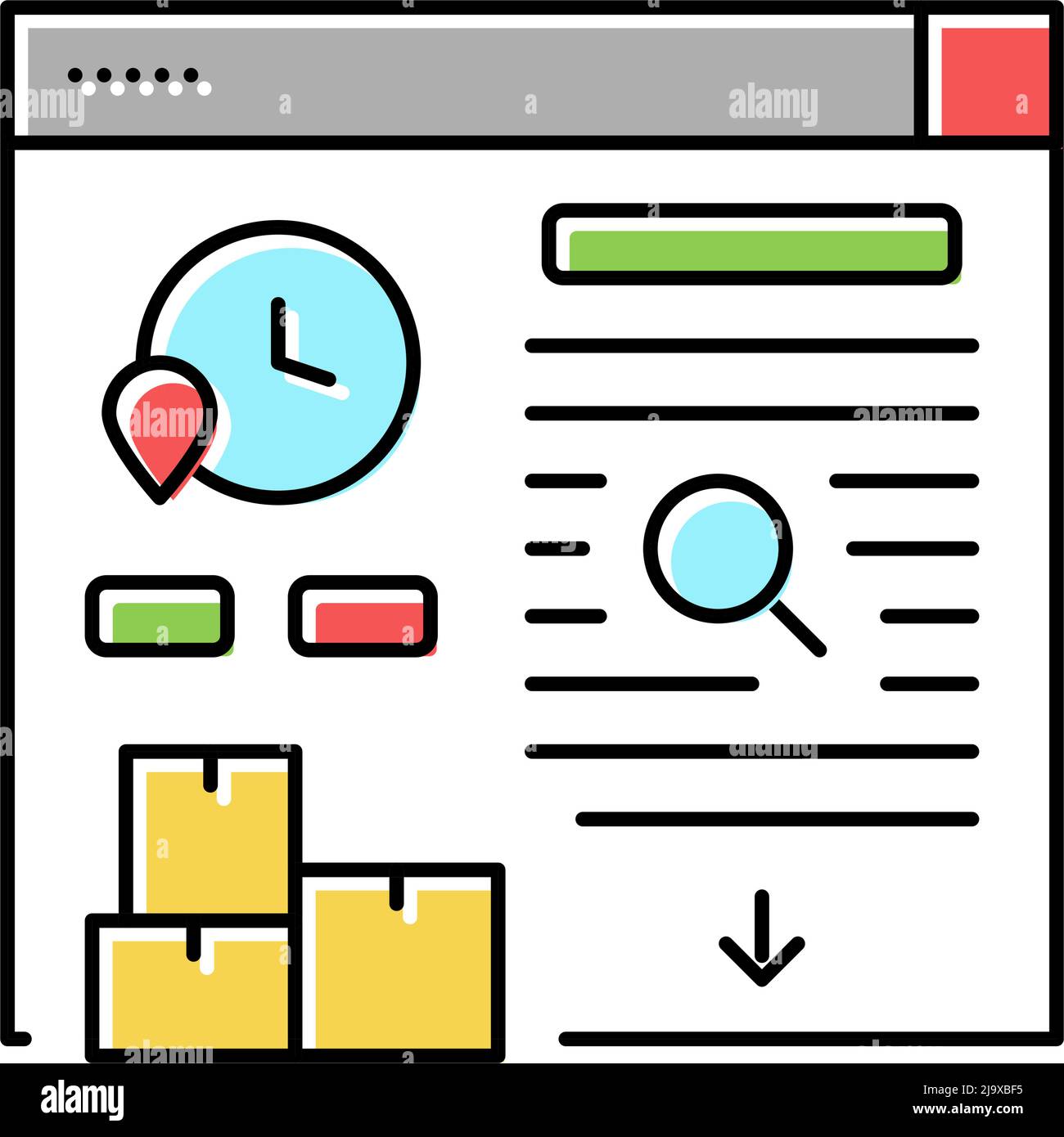 inventory movement history report color icon vector illustration Stock ...