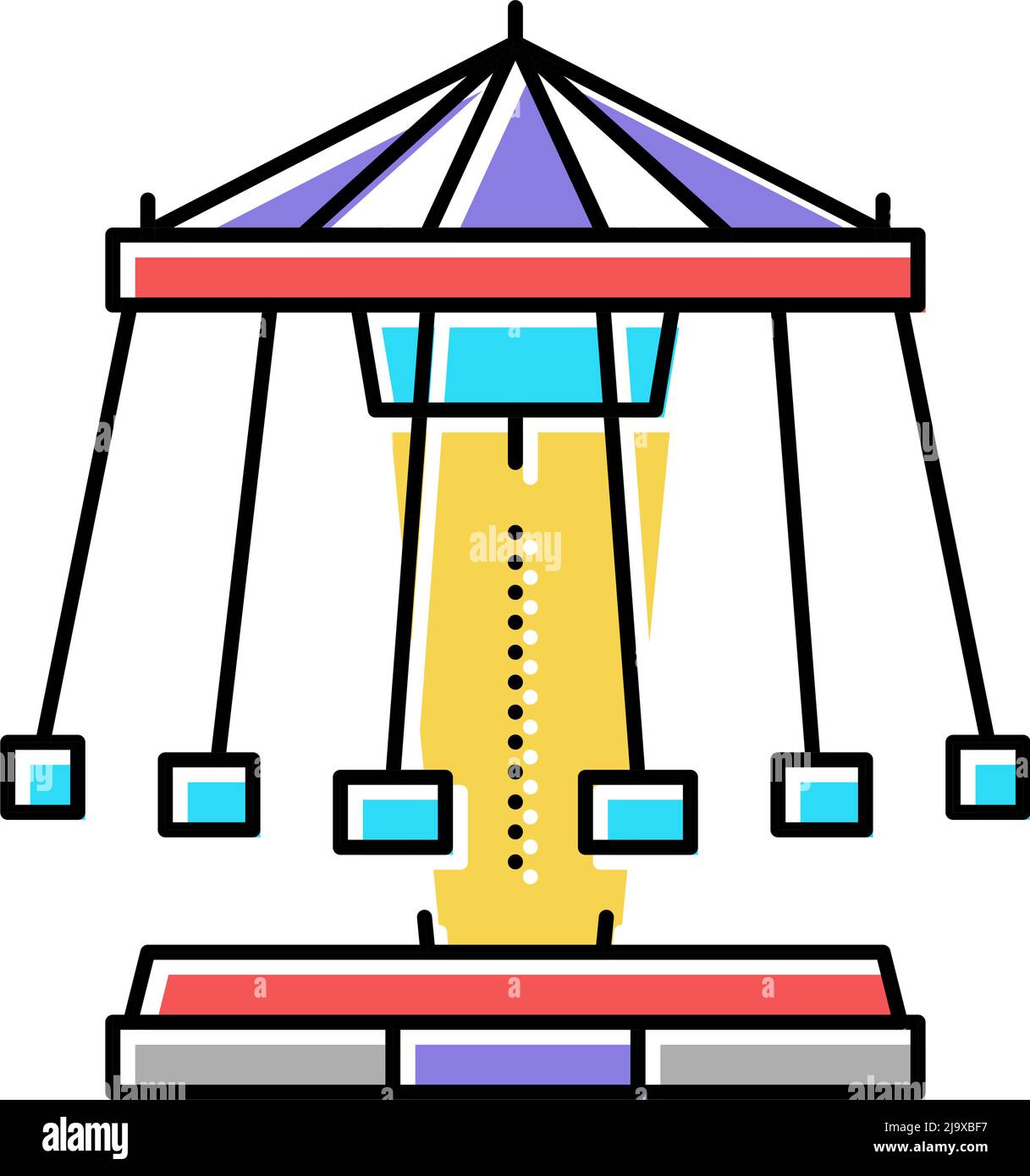 swing carousel color icon vector illustration Stock Vector Image & Art ...